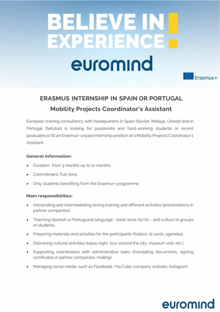 Erasmus Internship in Spain or Portugal - Wydział Filologiczno-Pedagogiczny